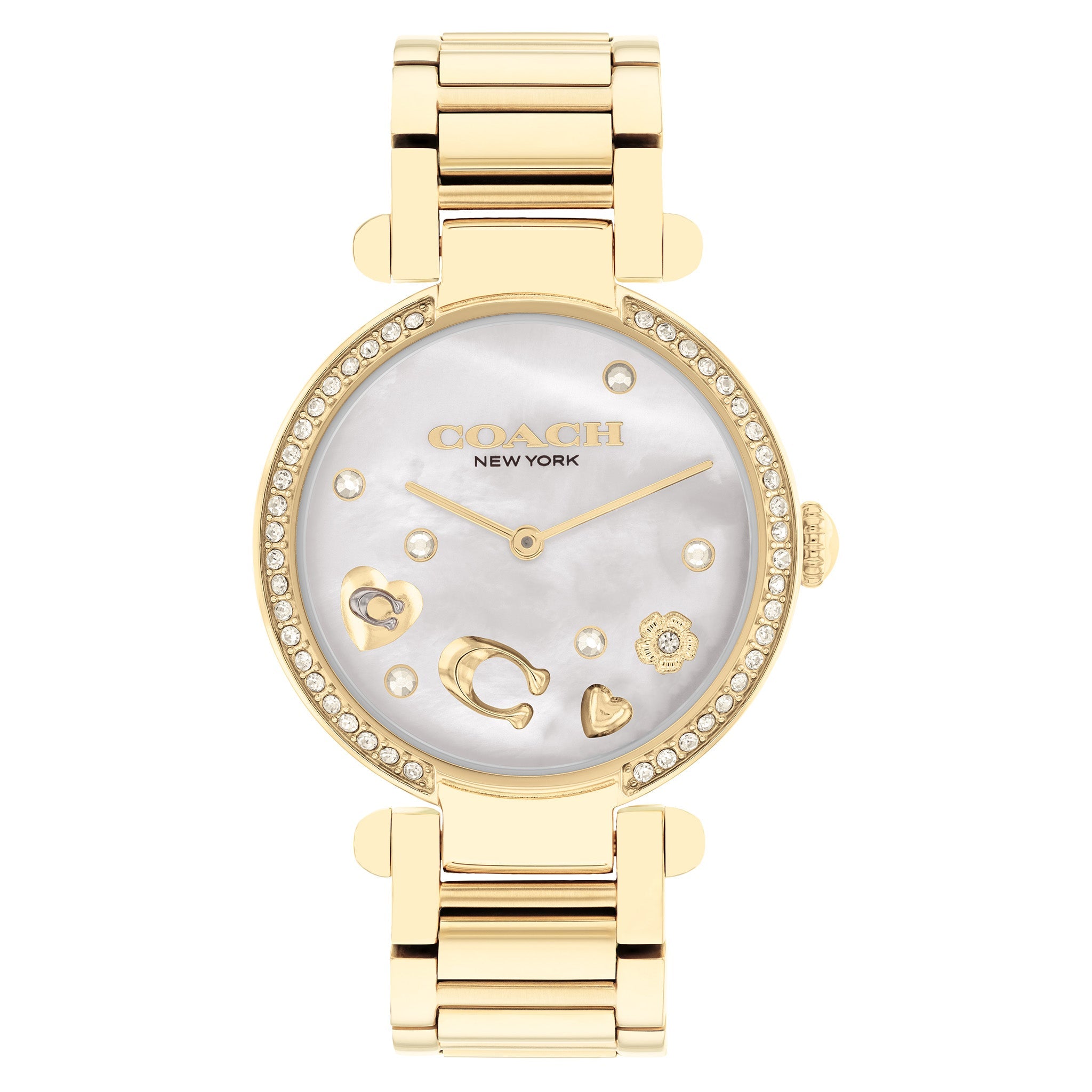 Coach Gold Steel White MOP Dial Women's Watch - 14504265 – The Watch ...