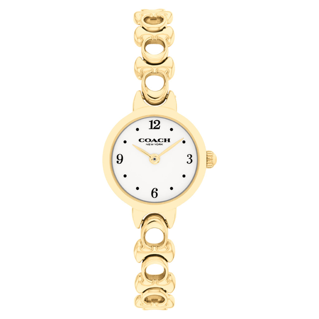 Coach Gold Steel Chalk Dial Women's Watch - 14504650