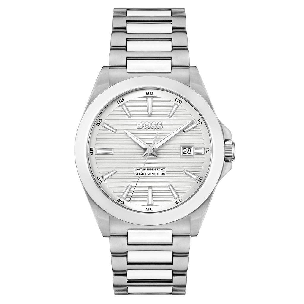 BOSS by Hugo Boss Stainless Steel Silver White Dial Men's Watch - 1514