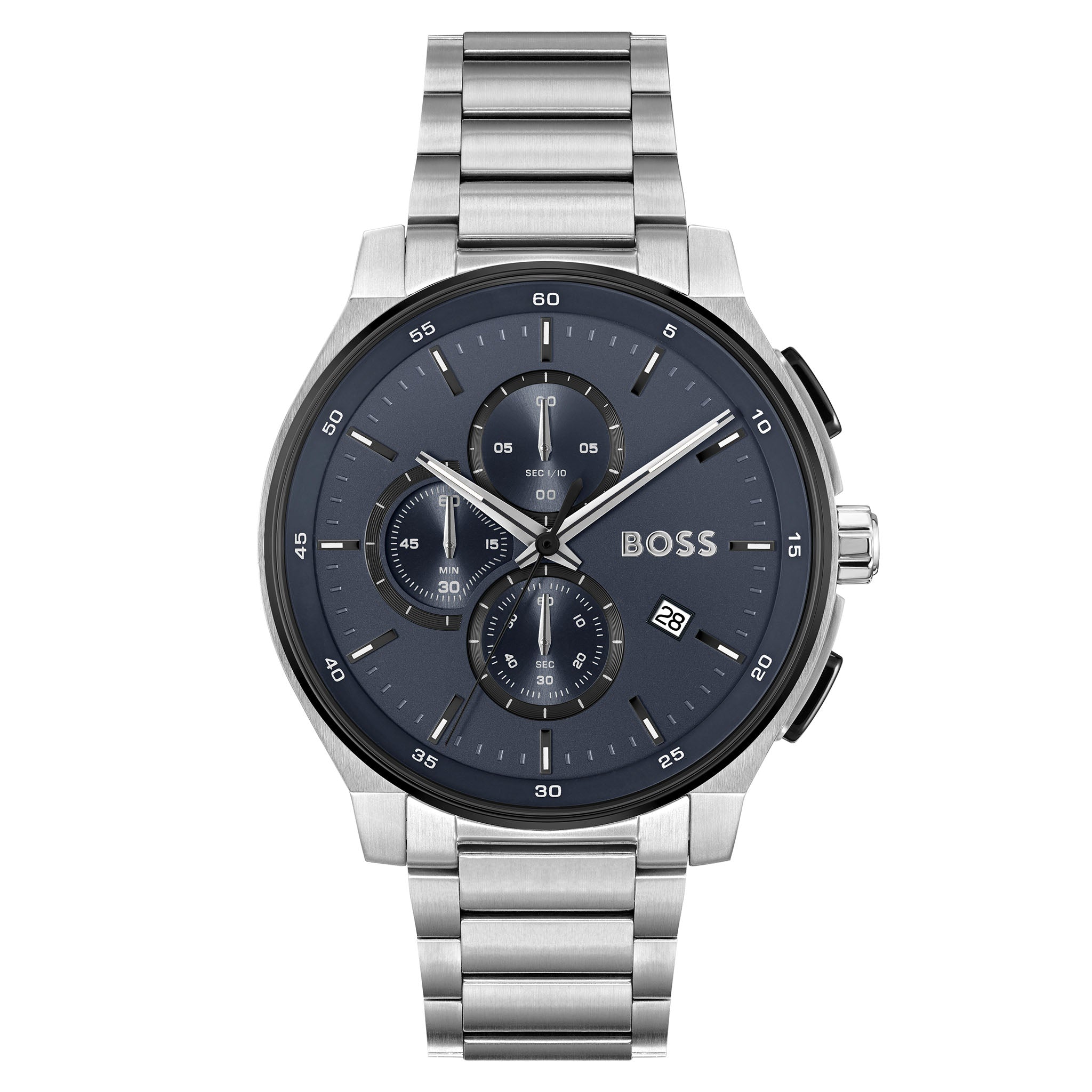Hugo Boss Stainless Steel Blue Dial Chronograph Men's Watch - 1514189 ...