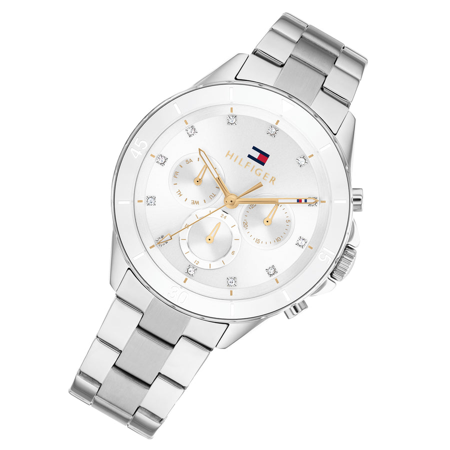 Tommy Hilfiger Silver Steel Multi-function Women's Watch - 1782707