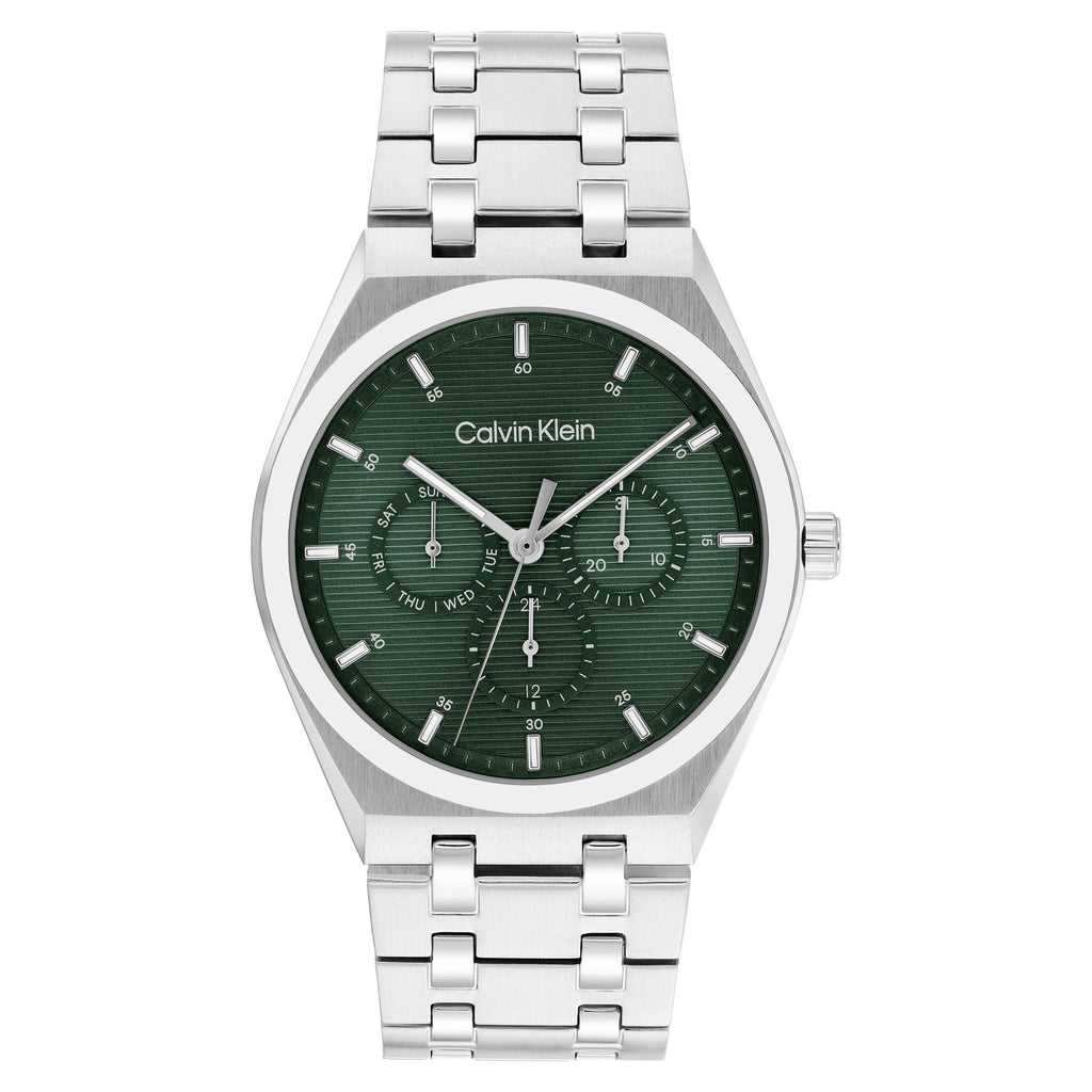 Calvin Klein Stainless Steel Green Dial Multi-function Men's Watch ...