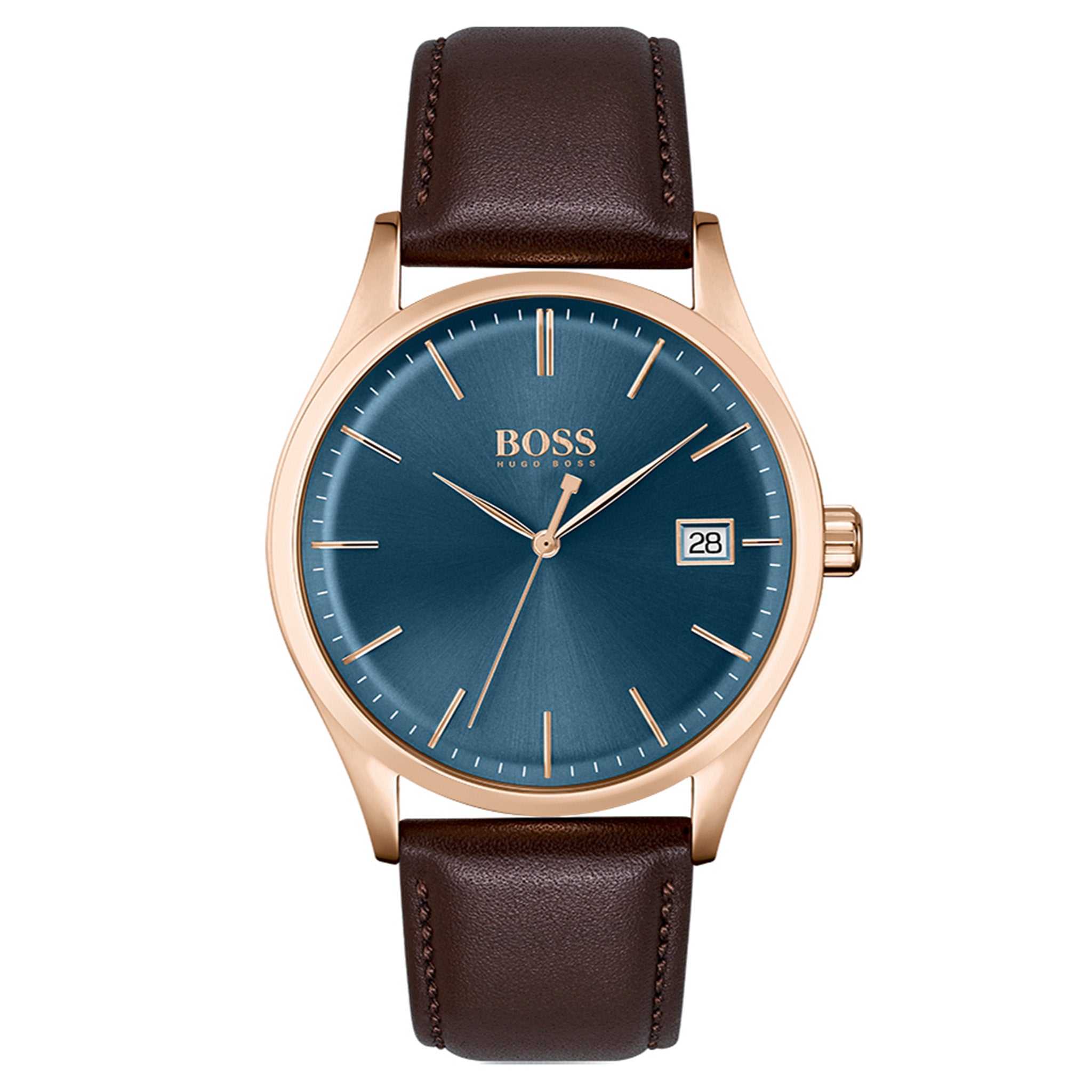 Hugo Boss Classic Brown Leather Blue Dial Men's Watch - 1513832 – The ...