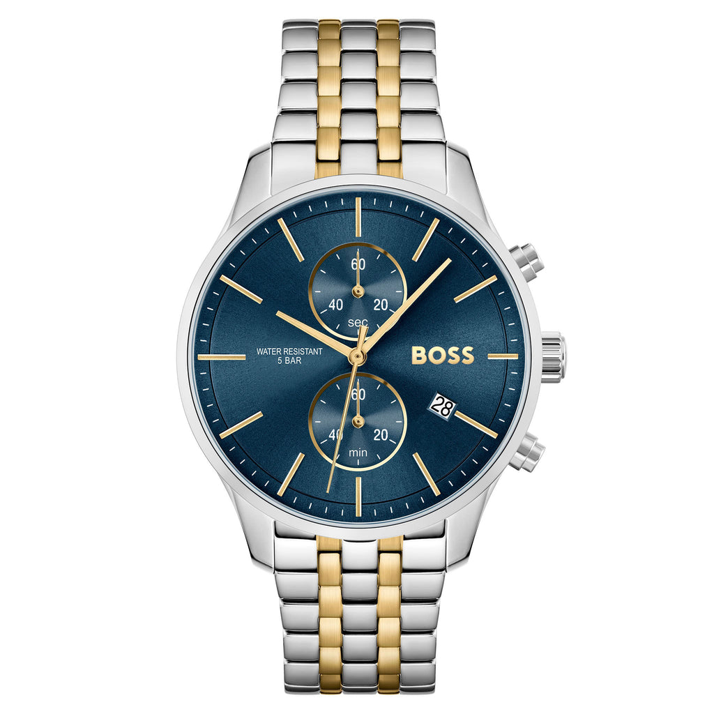 BOSS by Hugo Boss Two-Tone Steel Blue Dial Chronograph Men's Watch - 1