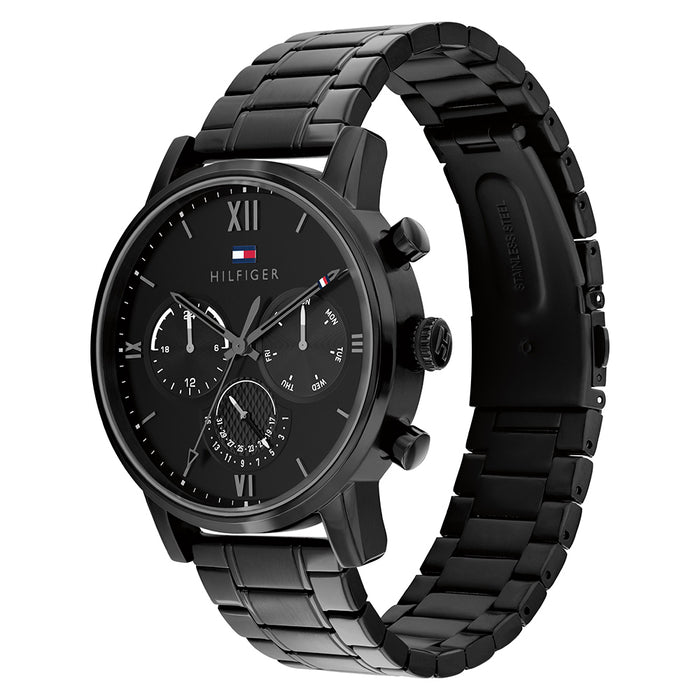 Tommy Hilfiger Black Steel Black Dial Men's Multi-function Watch - 179