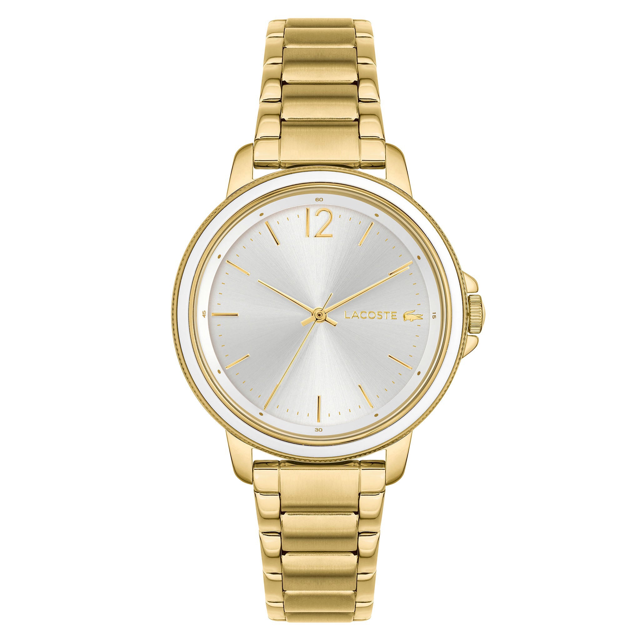 Lacoste Gold Steel Silver White Dial Women's Watch - 2001221 – The ...